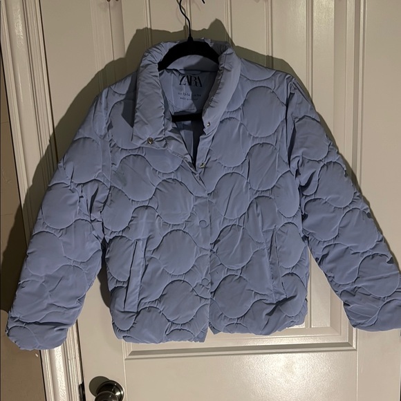 Zara | Jackets & Coats | Zara Sky Blue Puffer Jacket | Poshmark
